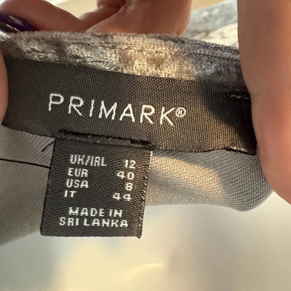 Primark | Dresses | Primark Crushed Velvet Dress Bell Sleeve 8 Silver ...